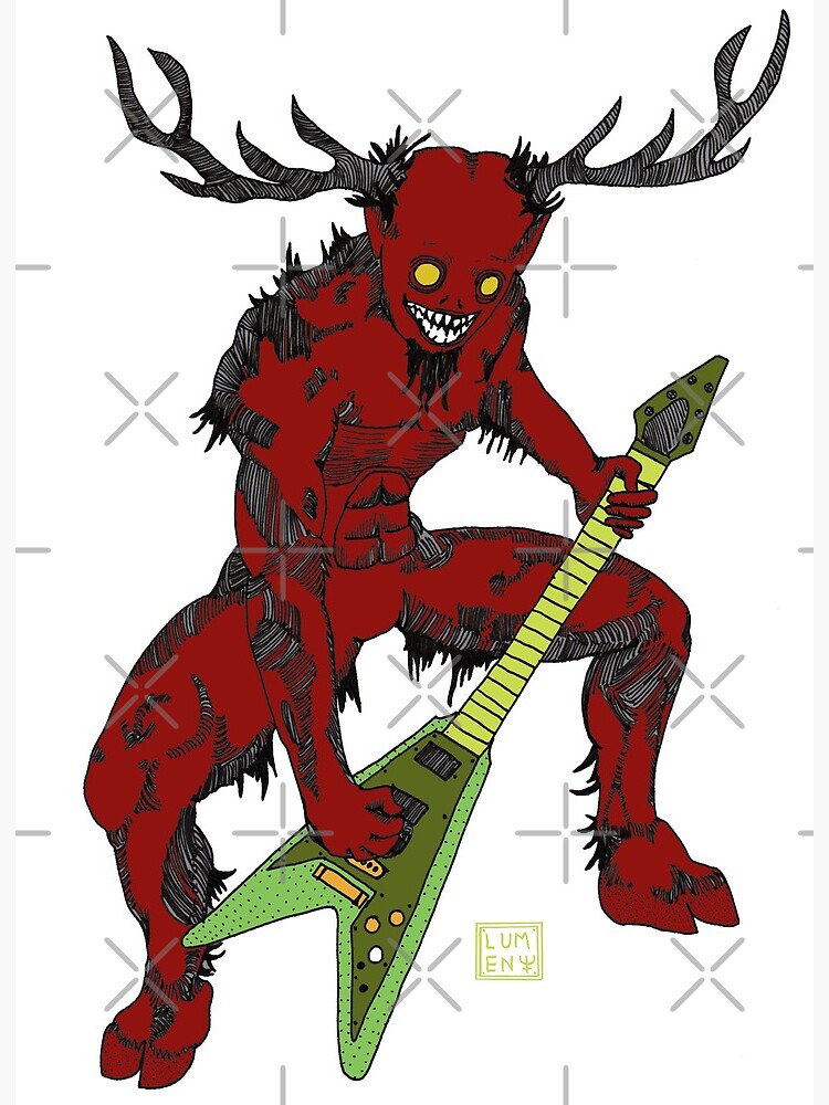 "WENDIGO AIR GUITAR DEMON OF THE 80's THRASH" Art Print by Shall1983 ...