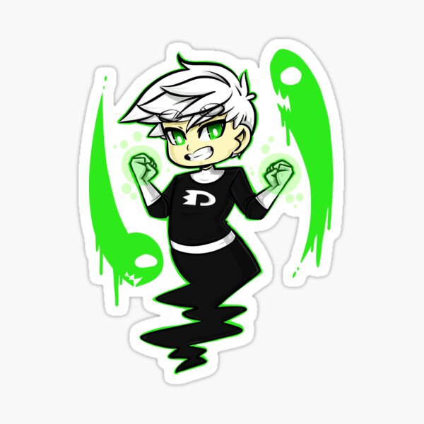 "Danny cartoon Phantom cute ghost green chibi" Sticker for Sale by ...