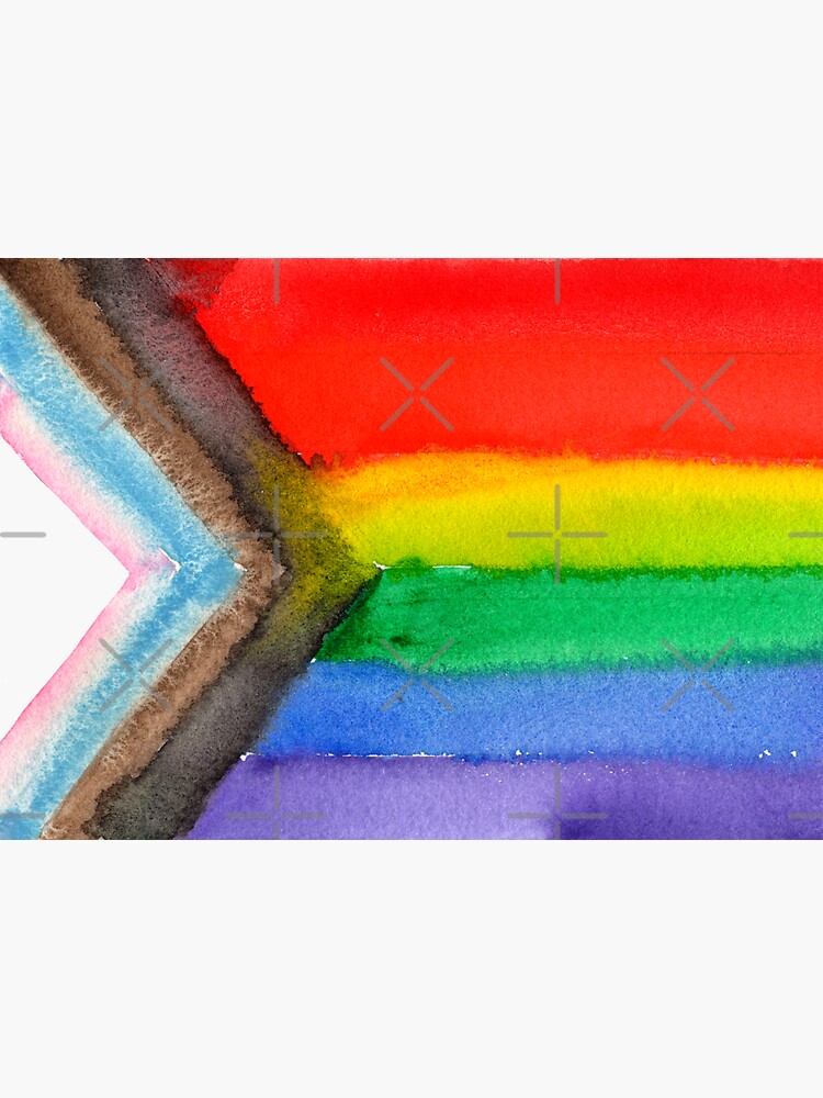 "Watercolor Progress Pride Flag with bleed" Sticker for Sale by ...