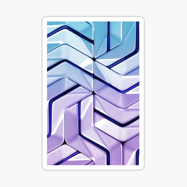 "Luxury Polished Metallic Mosaic Tiles With Blue Stripes" Sticker for ...