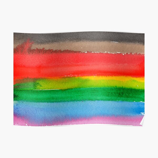 "Gay Pride Flag Watercolor Stripe Inclusive BIPOC with bleed" Poster ...