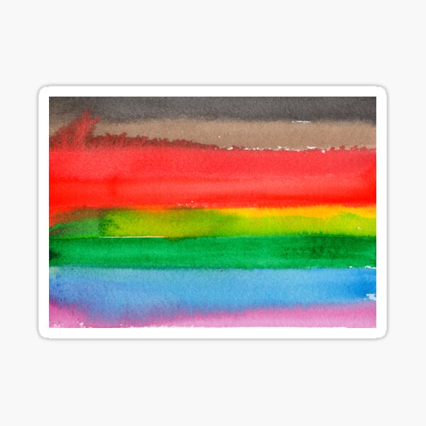 "Gay Pride Flag Watercolor Stripe Inclusive BIPOC with bleed" Sticker ...