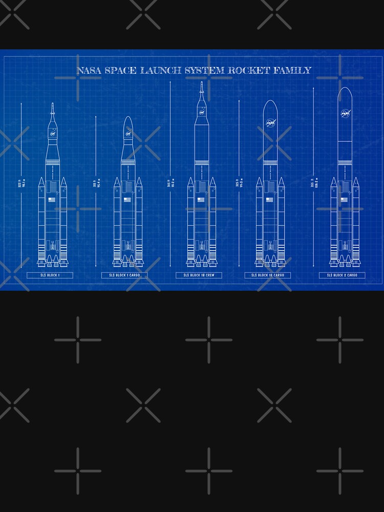"NASA Space Launch System (SLS) Rocket Family Blueprint" Active T-Shirt ...