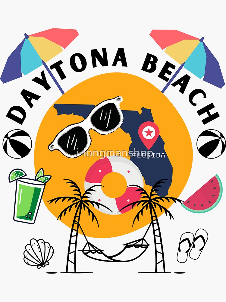"Retro Daytona Beach" Sticker for Sale by i-longmanshop | Redbubble