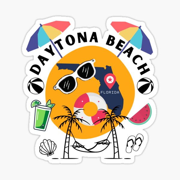 "Retro Daytona Beach" Sticker for Sale by i-longmanshop | Redbubble