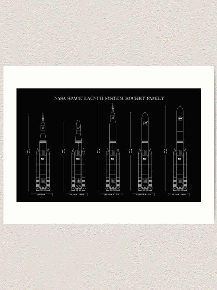 "NASA Space Launch System (SLS) Rocket Family (White Stencil-No ...