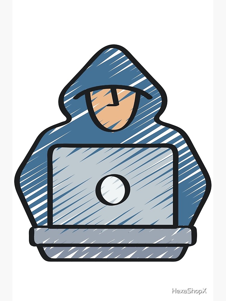 "Hacker Cartoon/Drawing" Poster for Sale by HexaShopX | Redbubble