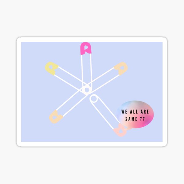 "Inequality in pins " Sticker for Sale by AmmyYadav | Redbubble