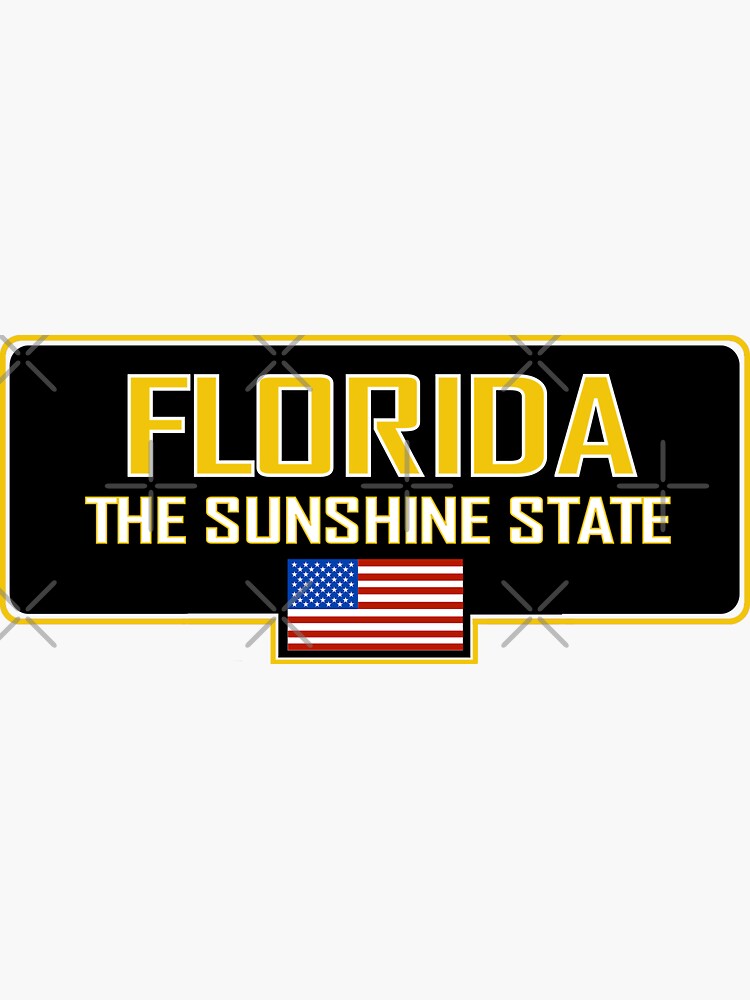 "Florida, the sunshine state with US flag" Sticker for Sale by ...