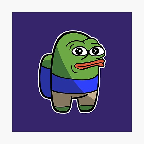 "Peepo Among Us Weird Stare" Photographic Print by iduzarts | Redbubble