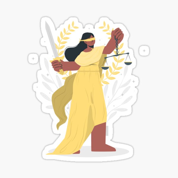 "justice" Sticker for Sale by pixiegoneferal | Redbubble