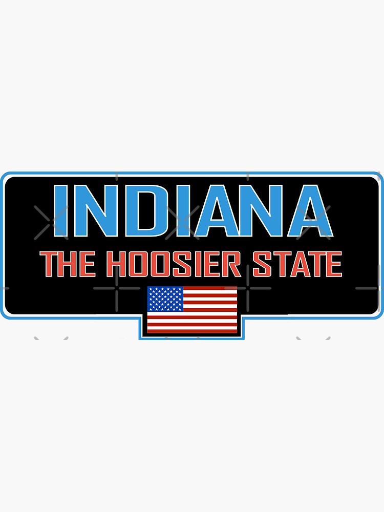 "Indiana, the Hoosier state with US flag" Sticker for Sale by ...