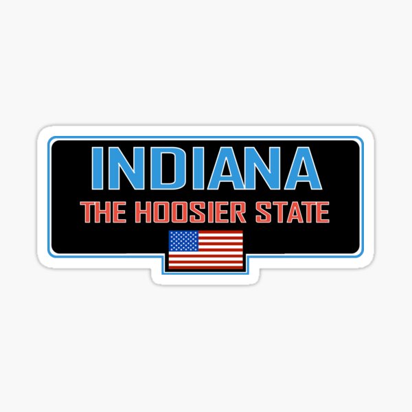 "Indiana, the Hoosier state with US flag" Sticker for Sale by ...