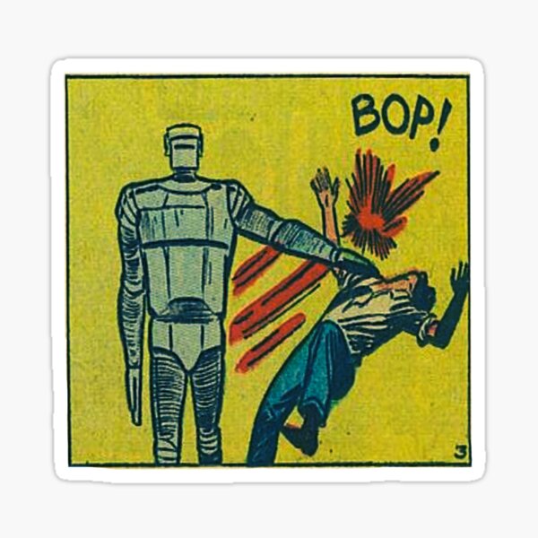 "Vintage Comic Panel - Robot BOP!" Sticker for Sale by Stickyourselfon ...