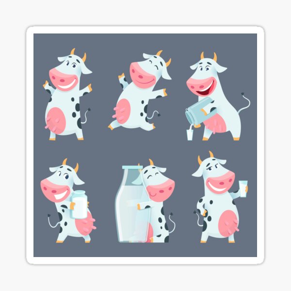 "Cow Cute Milk " Sticker for Sale by lehnhattien | Redbubble
