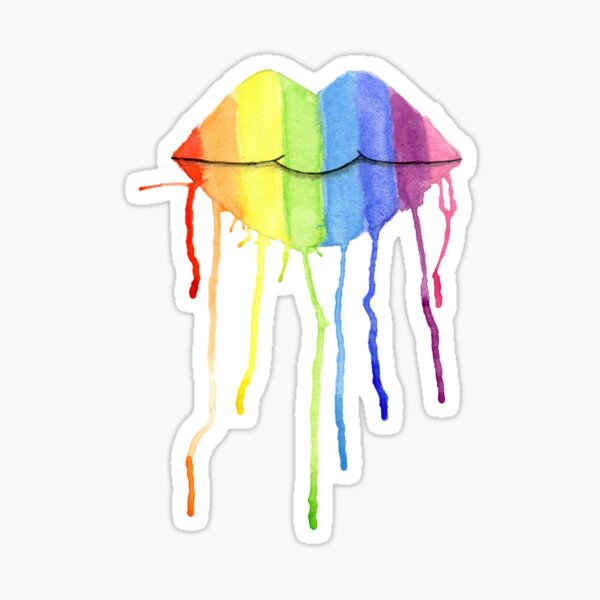"Watercolor Rainbow Lips " Sticker for Sale by Anzarr | Redbubble