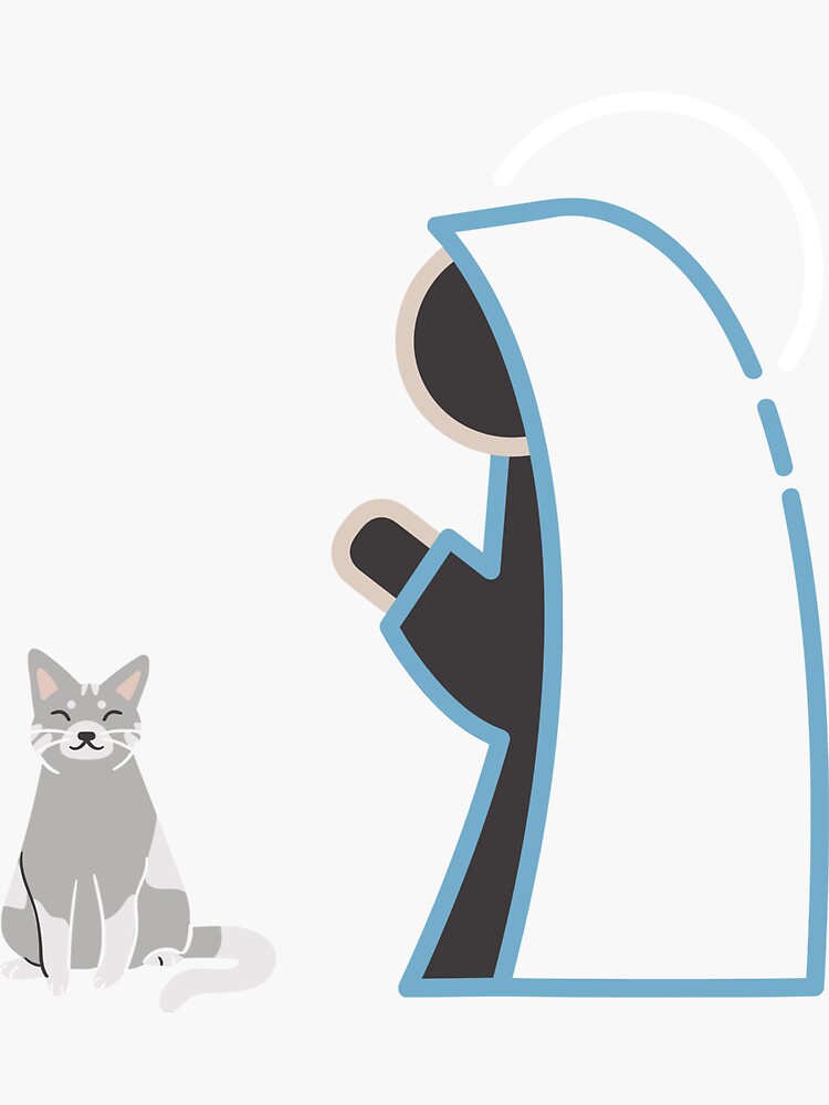 "Virgin Mary Blessing Cat" Sticker for Sale by dsedentarian | Redbubble