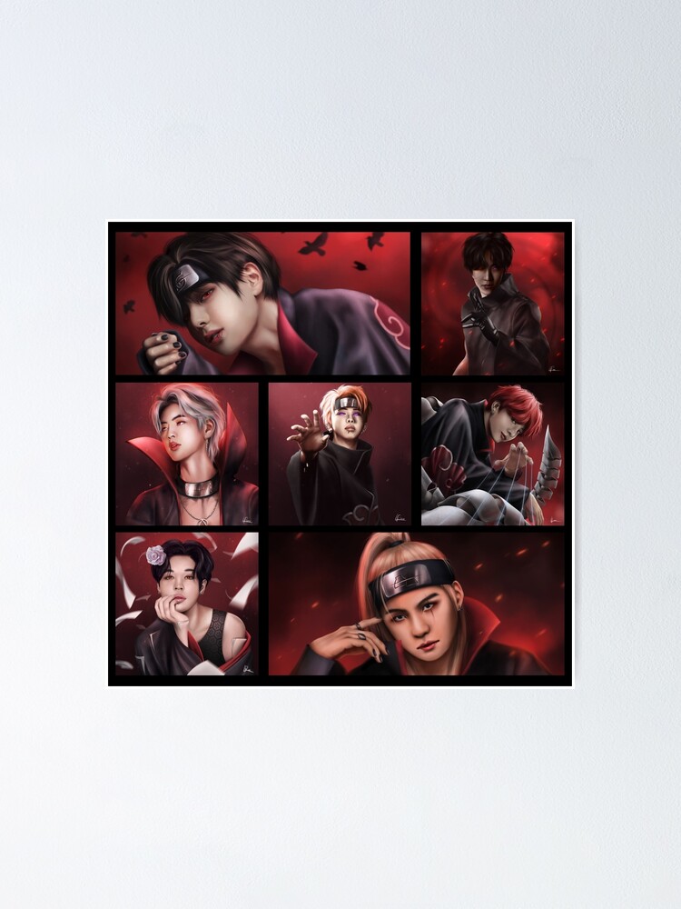 "BTS Ensemble Two Black Border" Poster by LukianArt | Redbubble