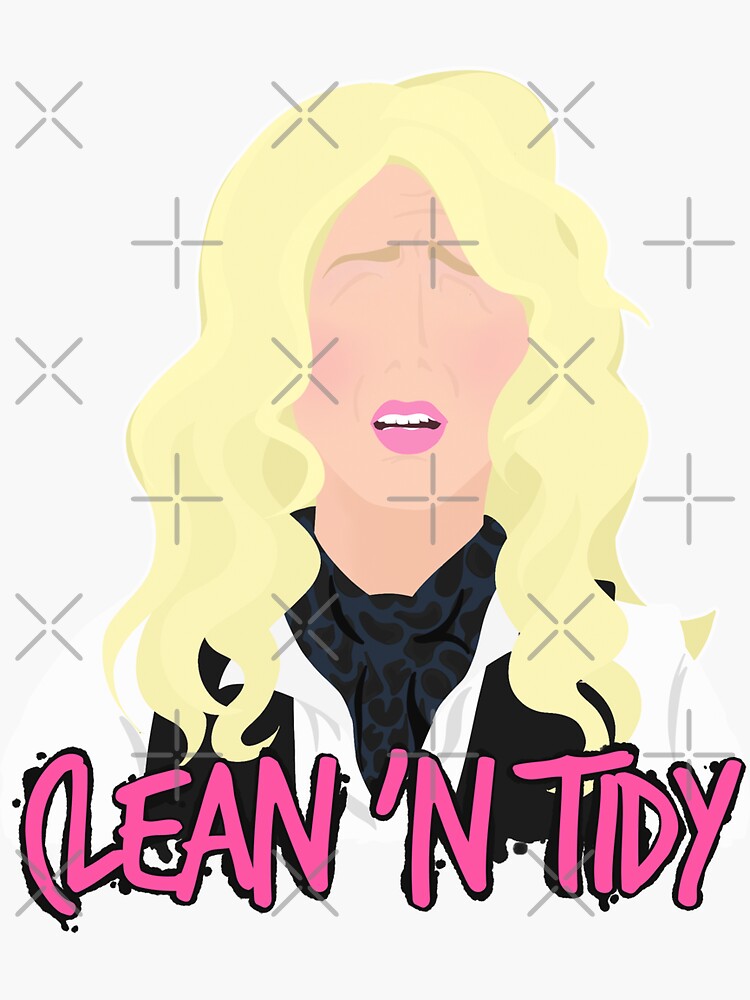"Clean 'N Tidy Jacqueline Mccafferty" Sticker by Itsjenacyde | Redbubble
