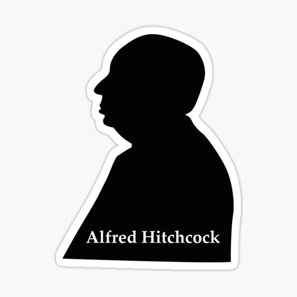 "Dark Line Artwork Silhouette of Alfred Hitchcock" Sticker for Sale by ...
