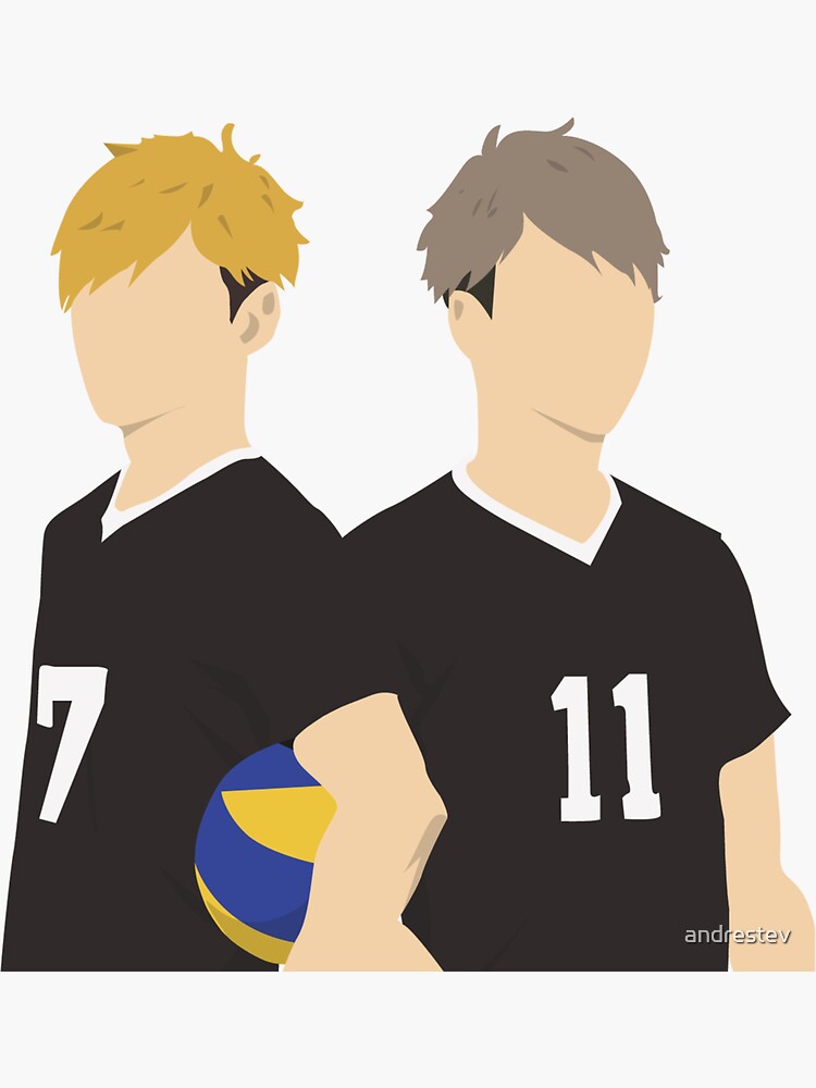 "Miya Twins Minimalist Design " Sticker by andrestev | Redbubble