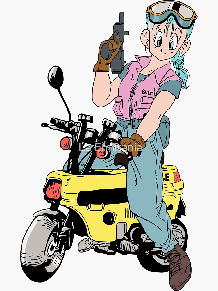 " Bulma Motorcycle Dragon Ball" Sticker for Sale by dystopix | Redbubble
