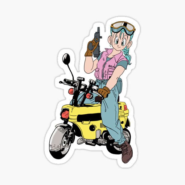 " Bulma Motorcycle Dragon Ball" Sticker for Sale by dystopix | Redbubble