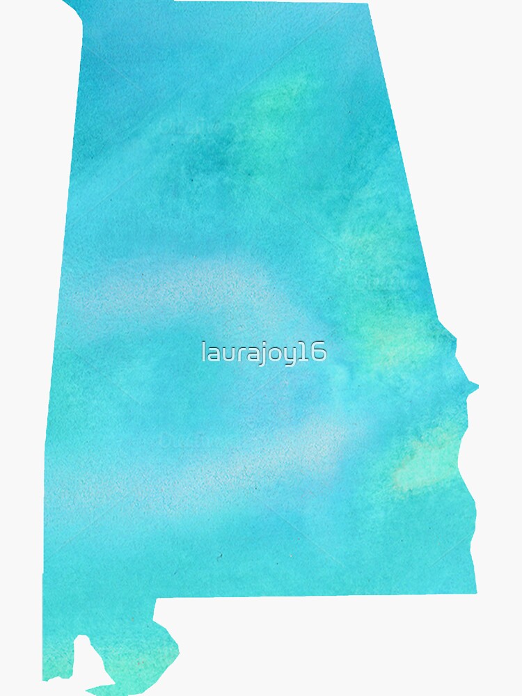 "Alabama State Outline" Sticker by laurajoy16 | Redbubble