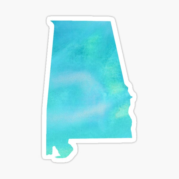 "Alabama State Outline" Sticker by laurajoy16 | Redbubble