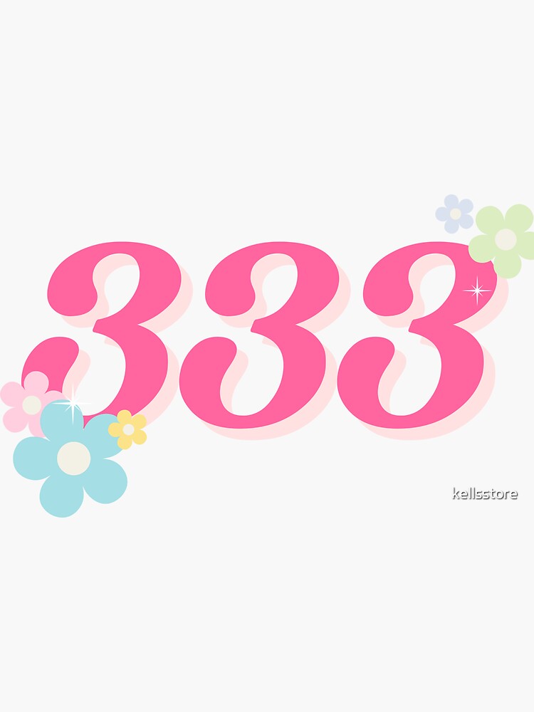 "333 angel number" Sticker for Sale by kellsstore | Redbubble