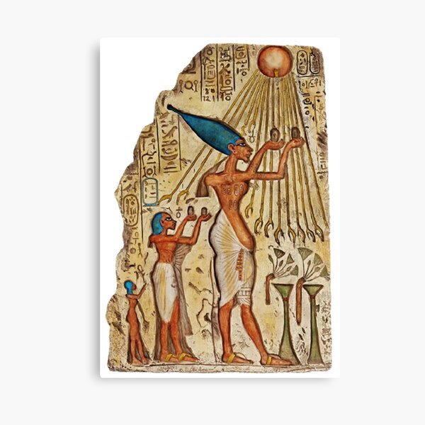 "Akhenaten and his Family are worshiping & offerings to Aten the Sun's ...