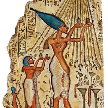 "Akhenaten and his Family are worshiping & offerings to Aten the Sun's ...