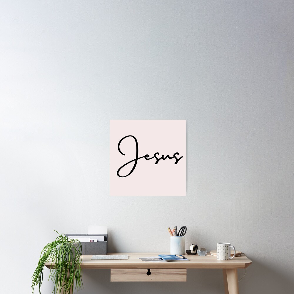 "Vintage Jesus Cursive Typography " Poster by garniturex | Redbubble
