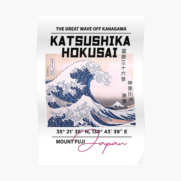 "The Great Wave Off Kanagawa by Hokusai" Poster for Sale by hixonhouse ...