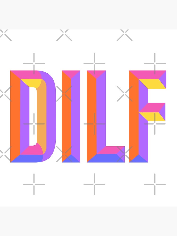 "Dilf - Beveled Text Typography Design " Poster by Gerhanj | Redbubble