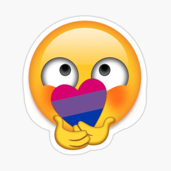 "Bisexual Shy Heart Emoji" Sticker for Sale by metanoiias | Redbubble