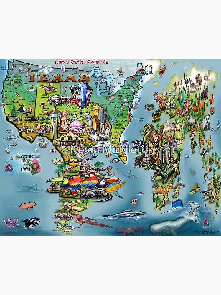 "Texas World Map" Poster by kevinmiddleton | Redbubble