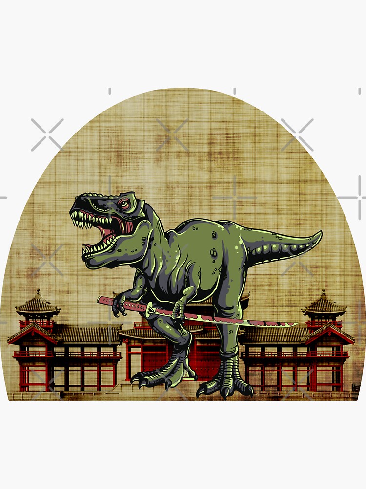 "Dinosaur Katana Japan Samurai Dino" Sticker for Sale by LashCreations ...