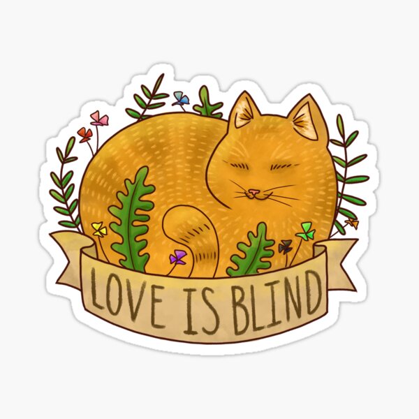 "Love Is Blind" Sticker for Sale by avajpeg | Redbubble