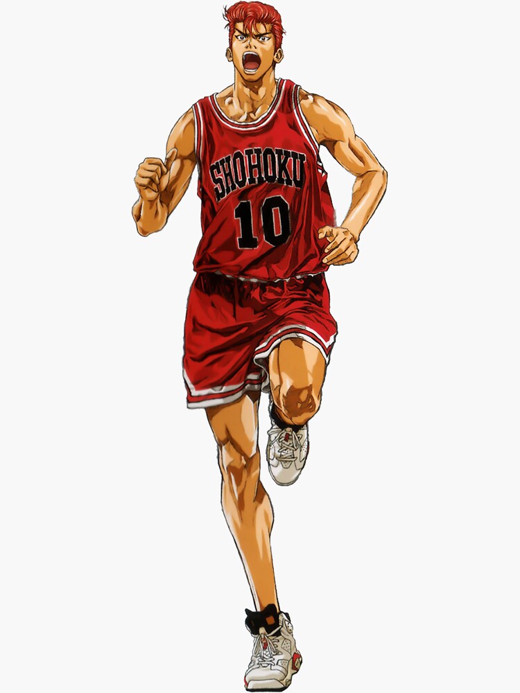 "Hanamichi Sakuragi" Sticker for Sale by snailhunter66 | Redbubble