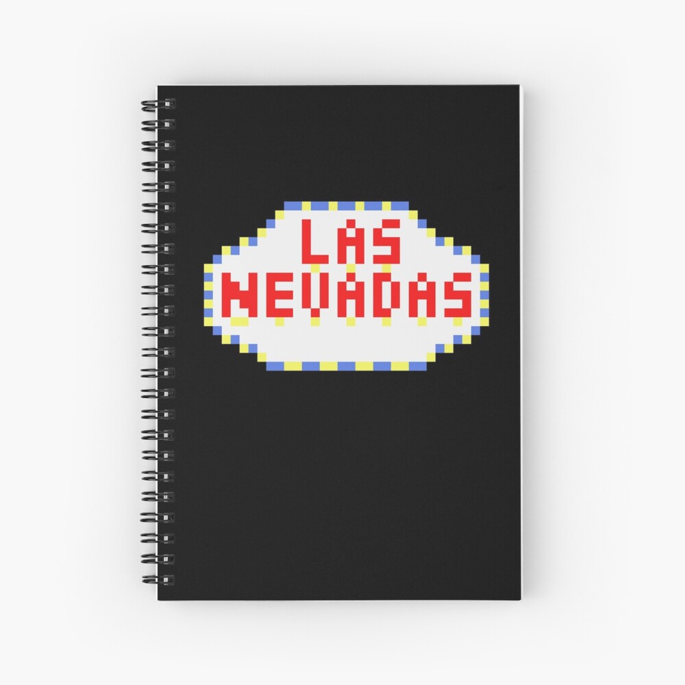 "Las Nevadas Sign Pixel Art Black (Dream SMP)" Spiral Notebook for Sale ...