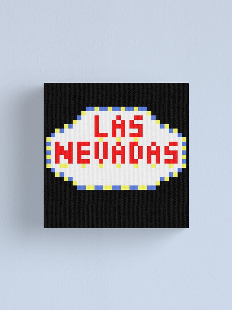 "Las Nevadas Sign Pixel Art Black (Dream SMP)" Canvas Print for Sale by ...