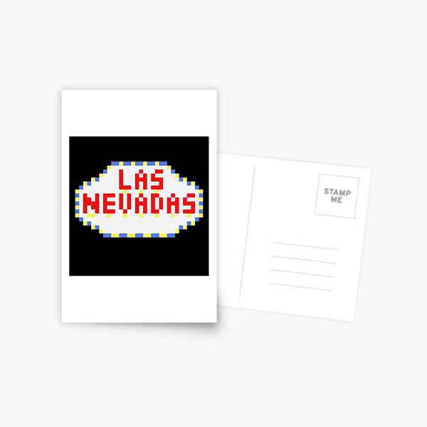 "Las Nevadas Sign Pixel Art Black (Dream SMP)" Postcard for Sale by ...