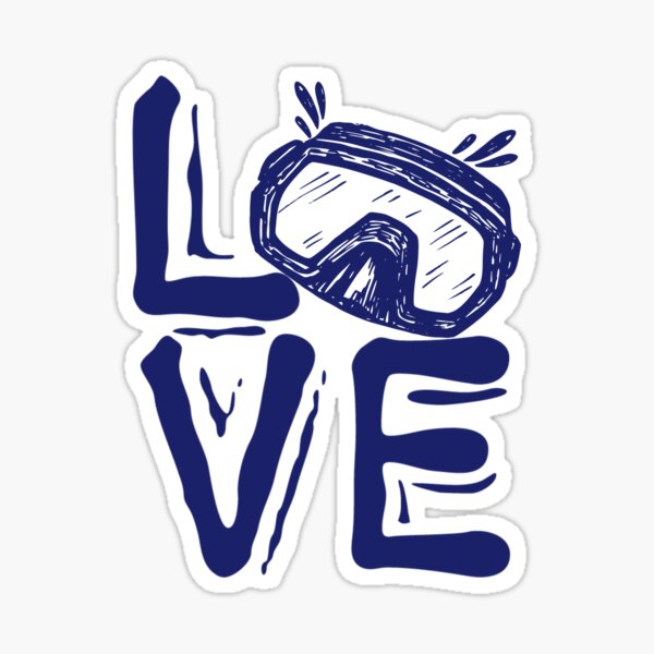 "Love Snorkeling, Gift ideas for Snorkelers and Scuba Divers " Sticker ...