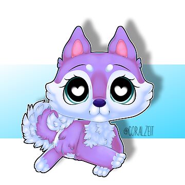 "Lps purple husky" Sticker for Sale by Coralzeit | Redbubble