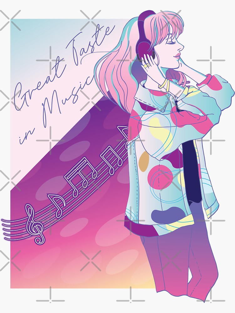 "Great Taste in Music Girl drawing with Purple Grow music note design ...