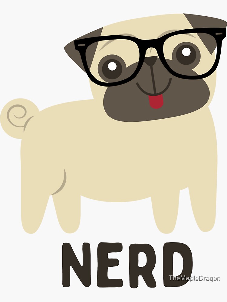 "Nerd Dog with Glasses" Sticker by TheMapleDragon | Redbubble