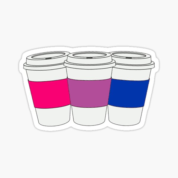 "Bisexual Flag coffee cups" Sticker for Sale by kkuehl8 | Redbubble