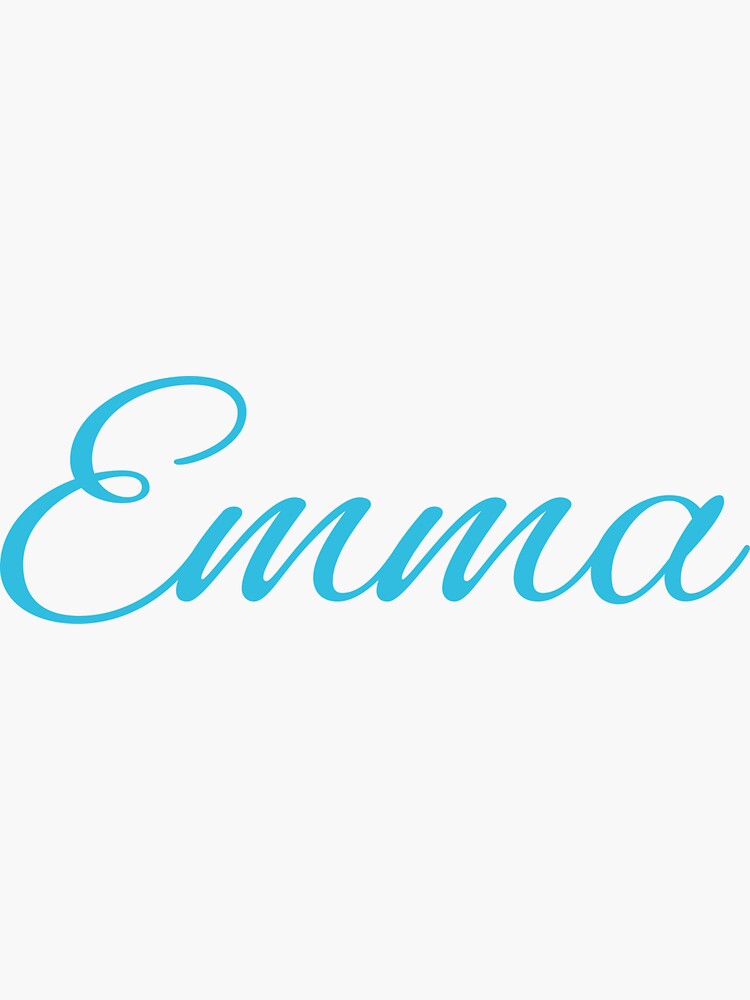 Pegatina «Emma cursiva azul» de Shep68 | Redbubble