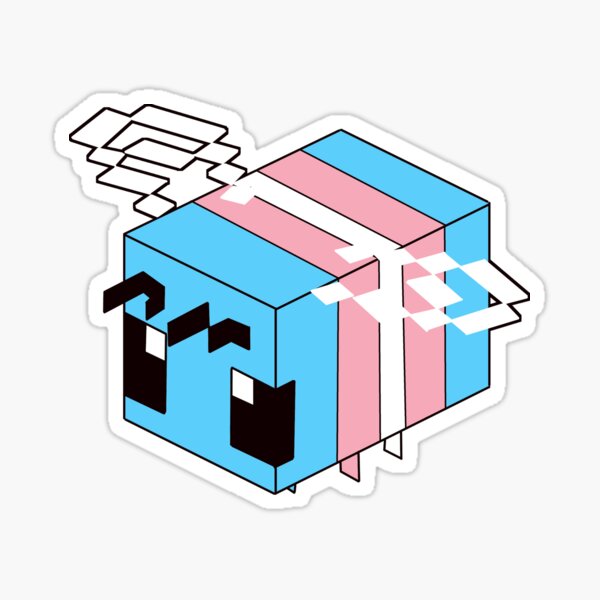 "Trans Pride Minecraft Bee" Sticker for Sale by Soes- | Redbubble